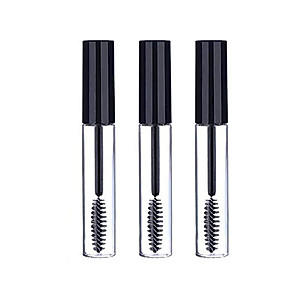 Sinen 3pcs 10ml Empty Mascara Tube Wand Eyelash Cream Container Bottle with 3 Rubber Inserts 3 Funnels 3 Transfer Pipettes