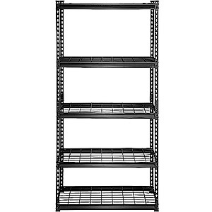 VEVOR Storage Shelving Unit, 5-Tier Adjustable, 2000 lbs Capacity, Heavy Duty Garage Shelves Metal Organizer Wire Rack, Black, 36" L x 16" W x 72" H for Kitchen Pantry Basement Bathroom Laundry Closet