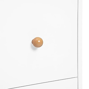 Delta Children Essex 3 Drawer Dresser with Interlocking Drawers, Bianca White/Natural