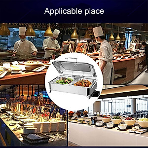9l Food Warmer for Party Buffet, Electric Chafing Dish with Temperature Control, Stainless Steel Dish for Parties, Buffet Equipment for Restaurant(Size:1/2)