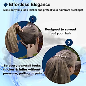 Hairzing 2 Pack Banana Hair Clips for Women - White Pearl Hair Comb Clips for Thick, Thin and Curly Hair - Snug & Comfortable Hair Banana Clip Hold Hair All Day