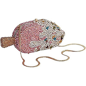 AYKDAS Purses & Totes, Evening Clutches & Crossbody Bags Clutch Cute Ice Cream Shape Evening Bag Rhinestone Wedding Holiday Party Wallet (Color : Pink White)