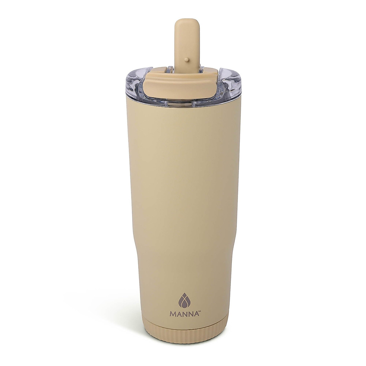 Manna Groove Stainless Steel Insulated Tumbler with Locking Tritan Lid and Flip-up Straw - 30 Oz - Dandelion Powder Coat