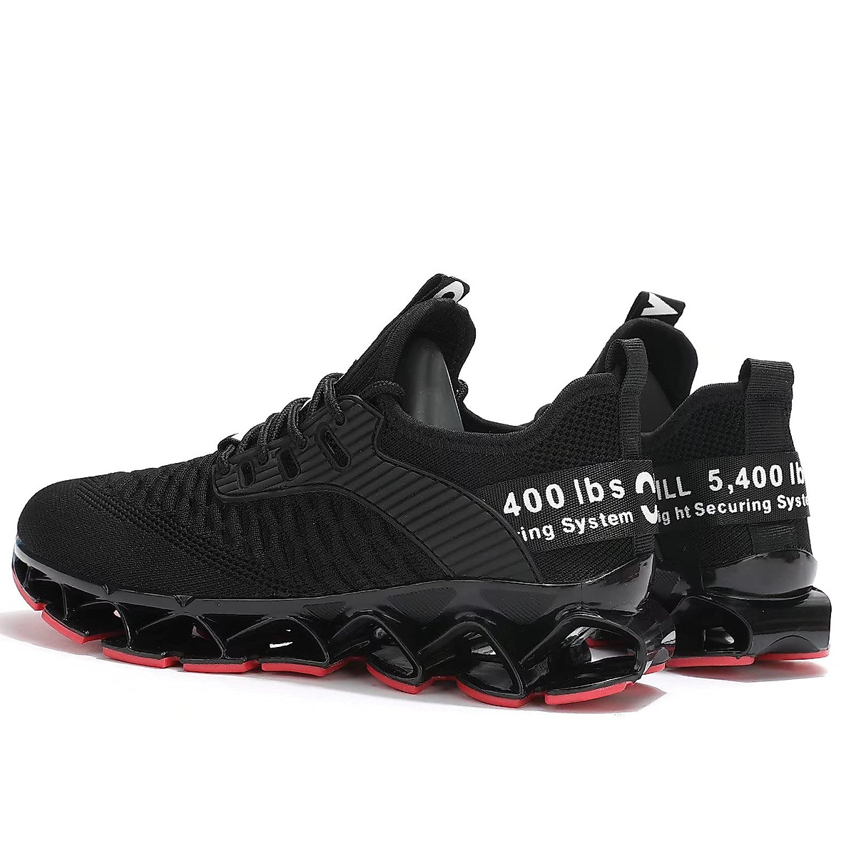 Womens Slip on Walking Running Shoes Blade Tennis Casual Fashion Sneakers Comfort Non Slip Work Sport Athletic Trainer Black/Red