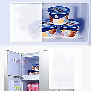 JLFTF Double Door Mini Fridge with Freezer Portable Fridge & Warmer, Mini Refrigerator Dorm, Office, Apartment with Adjustable Removable Glass Shelves