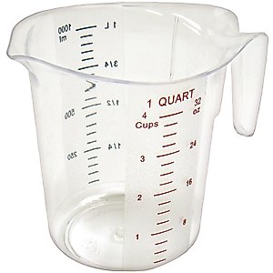 Winco FBA_ Measuring Cup, Polycarbonate, 1-Quart, Clear