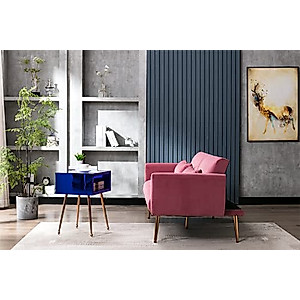 SZLIZCCC 68“-Button Velvet Sofa, Accent Sofa, Mid Century Modern Velvet Fabric Couch， Convertible Futon Sofa Bed ，Sleeper Sofa Sofa Bed (Carmine)