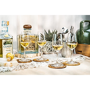 Tequila Tasting and Sipping Glasses | Tequila Glassware Collection | Set of 4 | 5.5 oz Crystal Snifter Copitas for Drinking Blanco, Reposado, Anejo Tequilas | Liquor and Spirits Sippers