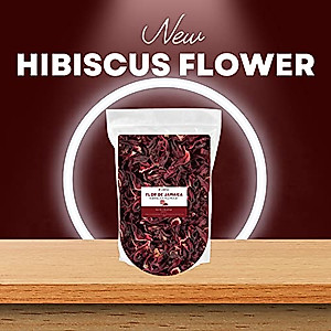 ZAVBE Hibiscus Tea 1lbs Dried Hibiscus Flower Perfect for Hibiscus Tea loose leaf, Flor de Jamaica, Cut and Sifted Packaged in Resealable Bag Hot & Iced Tea, Whole Flowers and Petals. (16, Ounces)