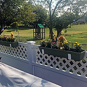 MIDE Products Aluminum Slip-on Flower Box Holders, for 1-3/4 inch to 2-1/8 inch Fence/Railing, White, Pair