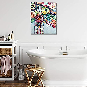 Paint by Numbers Flowers, Abstract Paint by Number for Adults, Adult Paint by Number Kits on Canvas Drawing Paintwork with Paintbrushes, Easy Paint by Numbers for Kids Art Crafts 16"x20"(Frameless)