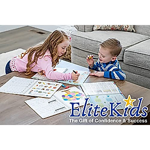 Premium Edition 11x8.5 Inch EliteKids Large Magic Practice Copybook for Kids- Kindergarten Numbers and Math 2-Book Set, Preschool K-1 Groove Number Math Workbooks with Magical Pens