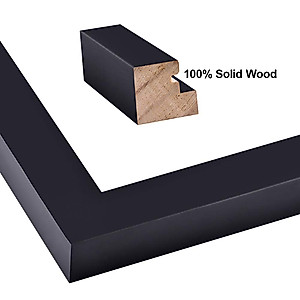 RPJC 11x14 inch Picture Frame Made of Solid Wood and High Definition Glass Display Pictures for Wall Mounting Photo Frame with Stand Black