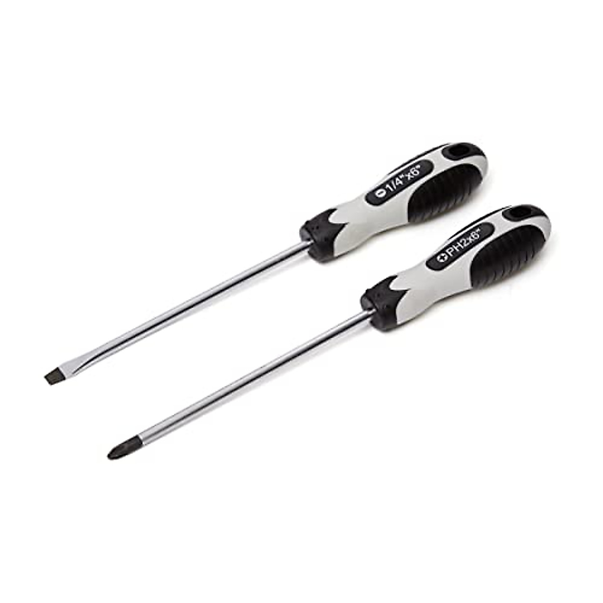 Amazon Basics 11-Piece Magnetic Tip Screwdriver Set, Slotted and Phillips, Grey Black