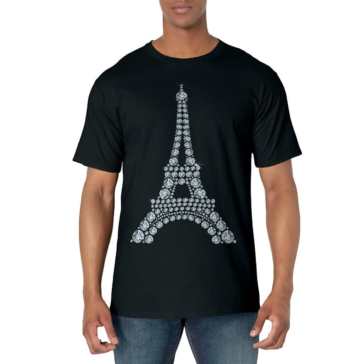 Eiffel Tower with Diamonds Paris French Love Sign T-Shirt