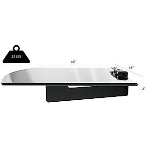 VIVO Floating Wall Mount Tempered Glass Shelf for DVD Player, Audio, Gaming System, Streaming Devices, Black, MOUNT-SF011