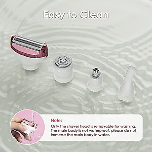 Electric Razors for Women, 4 in 1 Electric Women Shaver, Hair Removal Epilators for Leg Face Arm Bikini Armpit Pubic Hair, Cordless Rechargeable Portable Women's Bikini Trimmers, White