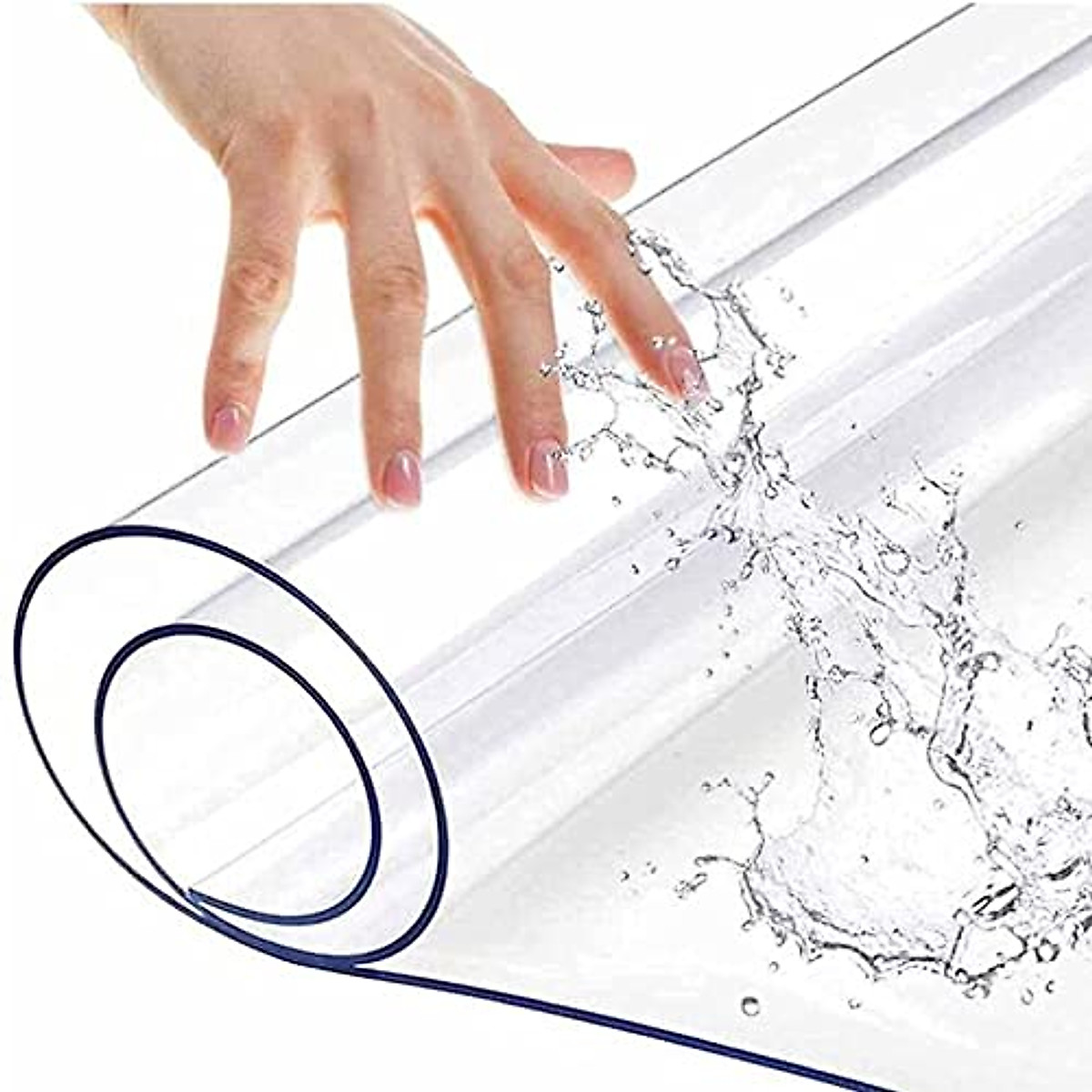 Clear PVC Desk Chair Mat 2mm Office Chair Mat for Hardwood Floor, Clear Vinyl Plastic Floor Runner Protector, Transparent Plastic Non-Skid Waterproof Rug Runner, Can Be Cut,60/80/100/120/140/160cm wi