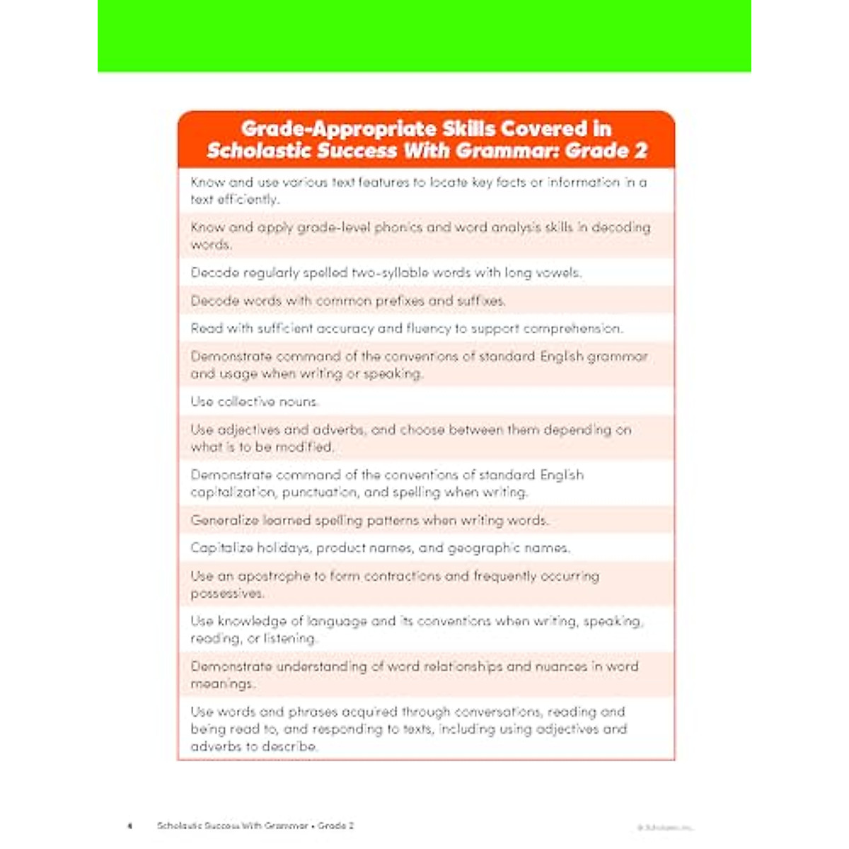 Scholastic Success with Grammar Grade 2 Workbook