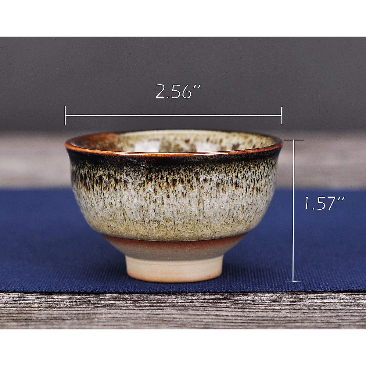 VanEnjoy 6 Sets Colorful Tea Cups - Kiln Transformation Chinese Handmake Jianzhan