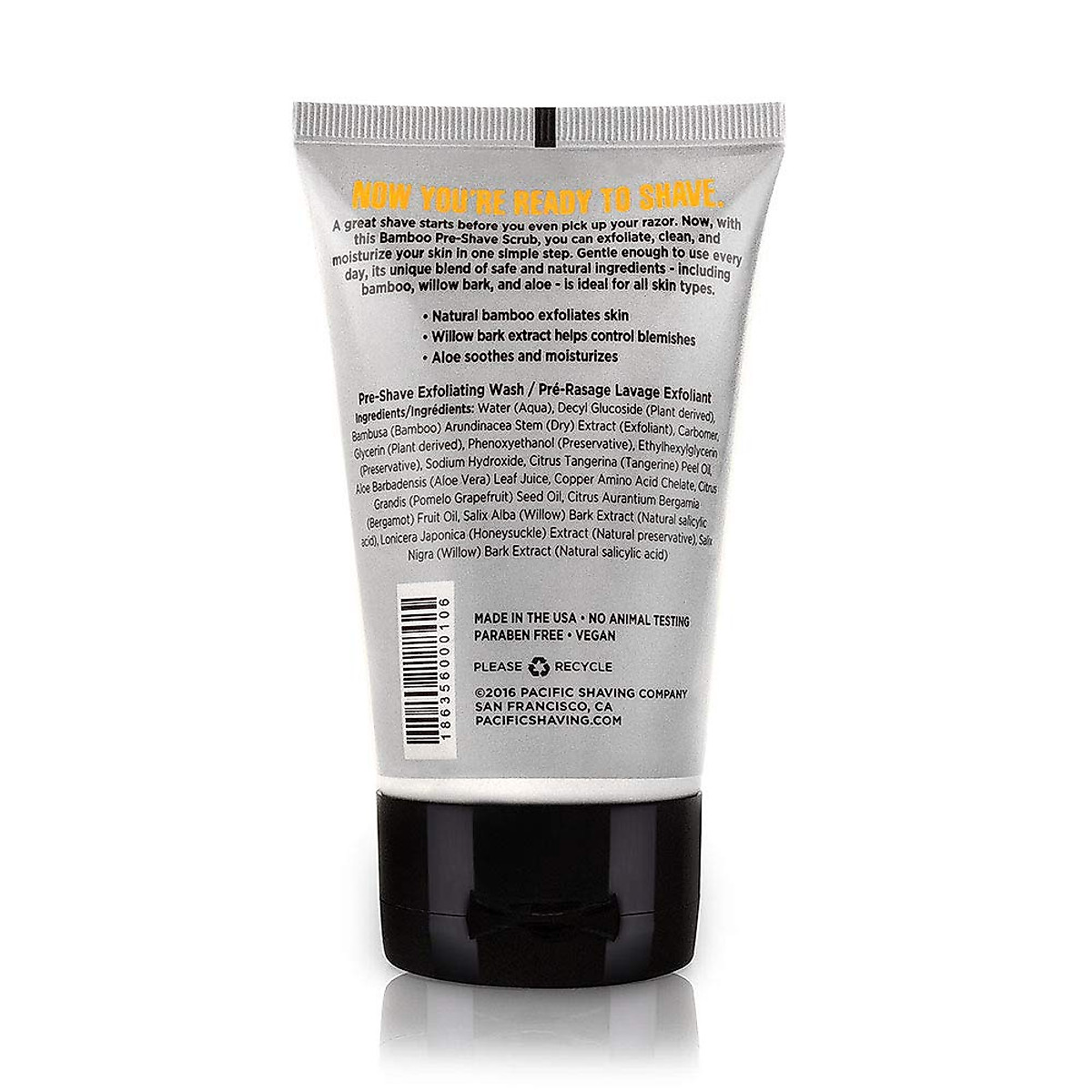 Pacific Shaving Company Daily Shave Regimen Set - Bamboo Pre-Shave Scrub, 3 oz (1 Unit) | Natural Shaving Cream, 3.4 oz (1 Unit) | Caffeinated Aftershave, 3.4 oz (1 Unit)