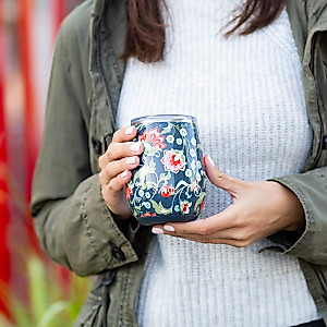 Swig Life 14oz Insulated Wine Tumbler with Lid | 40+ Pattern Options | Dishwasher Safe, Holds 2 Glasses, Stainless Steel Outdoor Wine Glass (You Glow Girl)