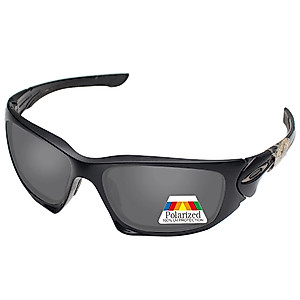 Bwake Replacement Lenses for Oakley Scalpel/Scalpel Asian Fit Sunglasses OO9134 - Dark Black POLARIZED