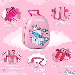 HONEY JOY Kids Luggage, 12" Toddler Backpack & 18" Travel Suitcase with Wheels, Lightweight Toddler Girls Suitcase, Durable ABS Hardshell, 2Pcs Carry On Luggage Set for Boys Girls