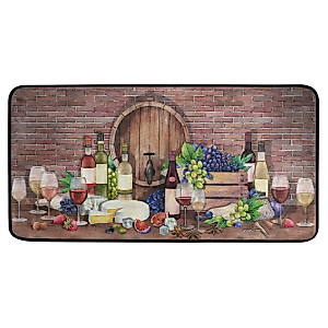 susiyo Anti Fatigue Kitchen Mat Watercolor Red Wine Grapes Kitchen Floor Mat Non Slip Kitchen Rugs Cushioned Comfort Standing Mat Area Rugs Indoor Outdoor Entry Rug Floor Carpet for Home 39x20 in