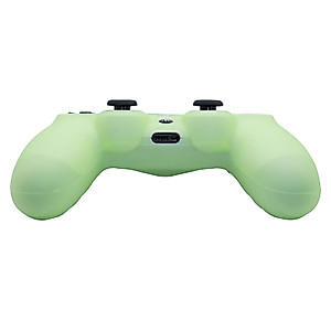 Controller Skin Silicone Cover for PS4 in Dark Protective Case for PS4/slim/PS4 Pro Dualshock 4 Controller.(Black Pro Thumb Grip x 8,Cat + Skull Cap Cover Grip x 2)