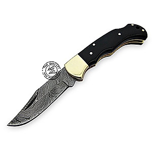 Buffalo Horn 6.5'' 100% Handmade Damascus Steel Folding Pocket Knife 100% Prime Quality