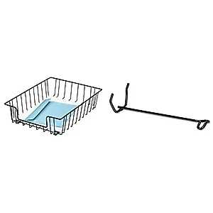 Fellowes 60112 Workstation Letter Desk Tray Organizer, Wire, Black & Partitions Additions Stacker Set (63112), Black