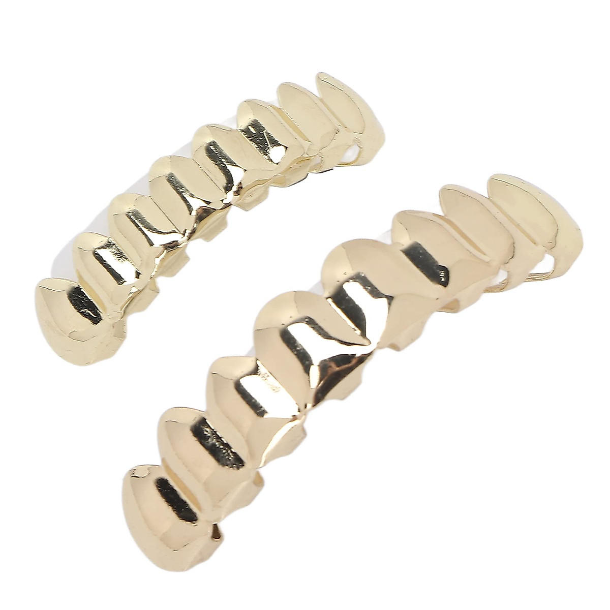 Hip Hop Teeth Set Alloy Golden False Teeth Decoration Brace for Halloween Festival Party Hip Hop Teeth Decoration