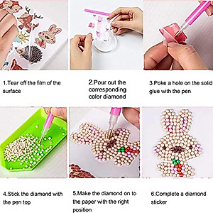 DURVA 5D Diamond Painting Stickers Kits, 12 Pcs Cartoon Anime Theme Diamond Stickers Paint by Numbers Kit, Suitable for Children, Boys and Girls DIY Super Mario Cartoon Theme Stickers