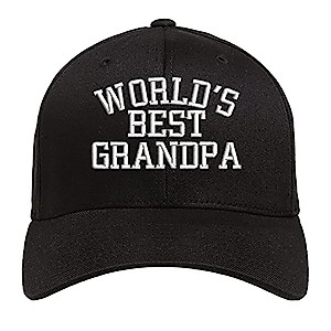 World's Best Grandpa Baseball Hat Embroidered Low Profile Soft Cotton Baseball Cap (Black)