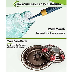 BOLITE 18001 Hummingbird Feeder, Glass Wild Hummingbird Feeders for Outdoors, Retro Edison Bulb Bottle, 25 Ounces, Green, Xmas Gifts for Bird Lovers