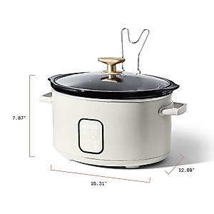 6 Quart Programmable Slow Cooker (Color : White Icing)