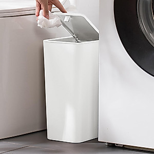 CENGNIAN Bathroom Trash Can with Lid, Small Garbage Can with Press Lid, Plastic Wastebasket with Popup Lid for Toilet, Office, Bedroom, Living Room