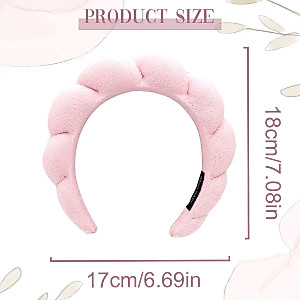 Ycfish Spa Headband, Pink - Hairband for Women's Washing Face, Bubble Headband for Skincare, Soft Non Slip Headband with Thickened Sponge for Adult Females, 1 Count