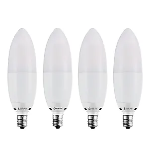 BOGAO (4 Pack LED Candelabra Bulb, 12W Warm White 3000K LED Candle Bulbs, 85-100 Watt Light Bulbs Equivalent, E12 Candelabra Base,1200Lumens LED Lights,Torpedo Shape (Warm White 3000K)