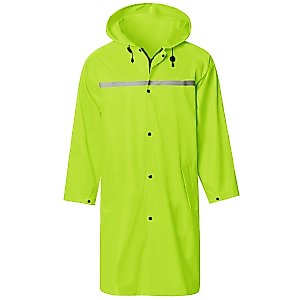 Mens Long Hooded Safety Rain Jacket Waterproof Emergency Raincoat Poncho(Green,XXL)