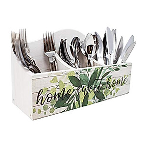 Boston Warehouse Sweet Home Flatware Storage Caddy, Wooden