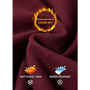 baleaf Leggings for Women Fleece Lined Thermal Warm Winter Tights High Waisted Thick Yoga Pants Cold Weather Inner Pocket Ruby Wine S