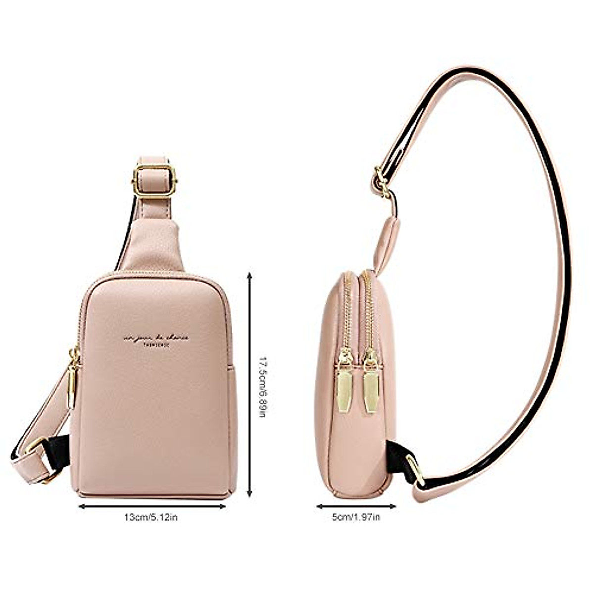 Aeeque Sling Backpack Chest Bag for Women, Small Crossbody Shoulder Bags Cell Phone Purse, Casual Daypack Leather Travel Crossbody Backpack Handbag Clutch Wallet, Gifts for Girls, Black