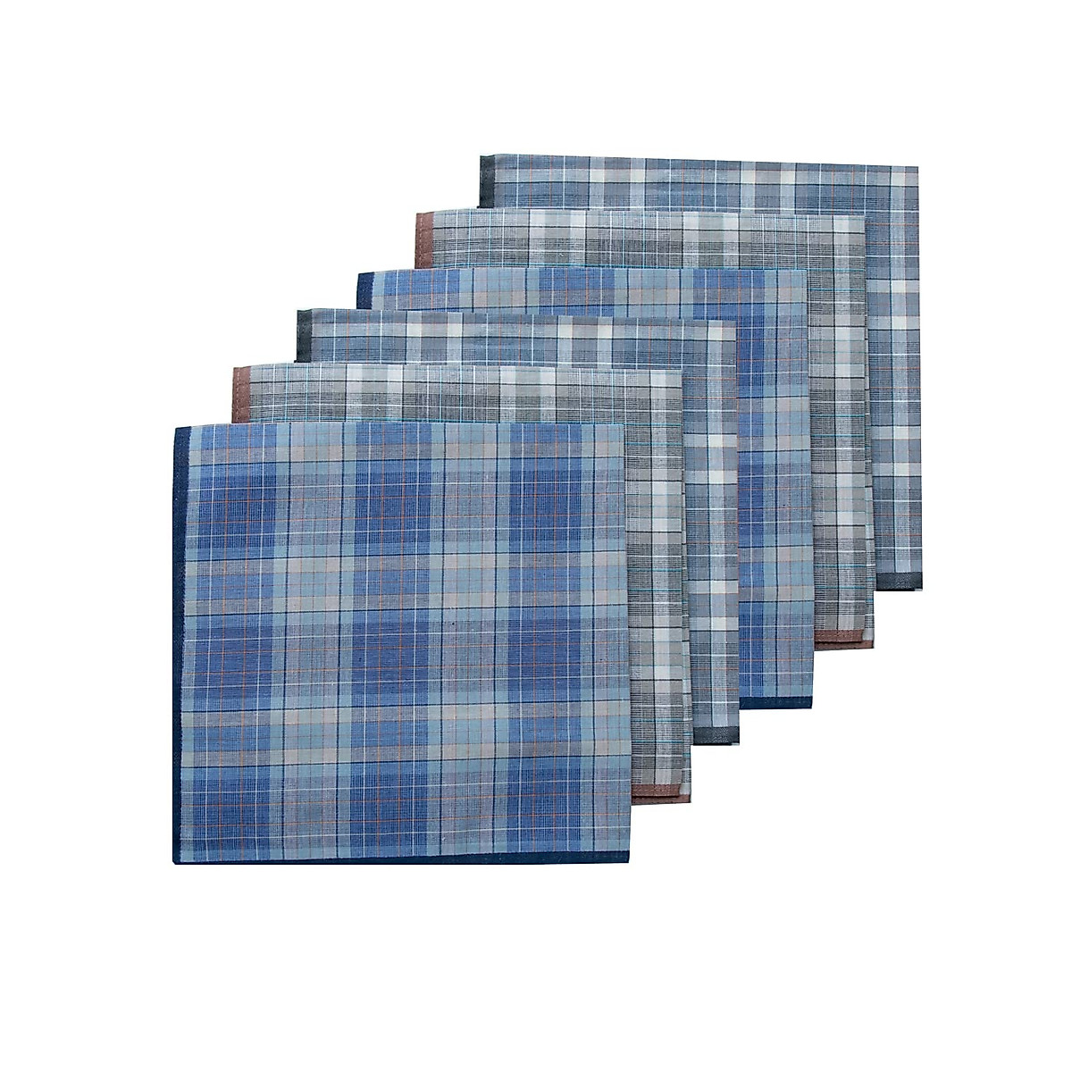 CoCoUSM Mens Cotton Handkerchiefs Plaid Handkerchief for Men Pocket Squares 3PCS