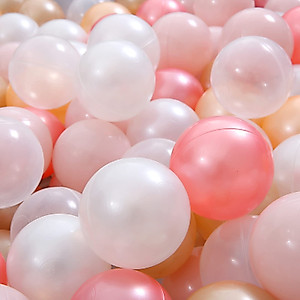 STARBOLO Ball Pit Balls Pack of 100 - Pearl 6 Colors BPA&Phthalate Free Non-Toxic Crush Proof Play Balls Soft Plastic Balls for 1-5Years Old Toddlers Girl Kids Birthday Pool Playpen Tent Party