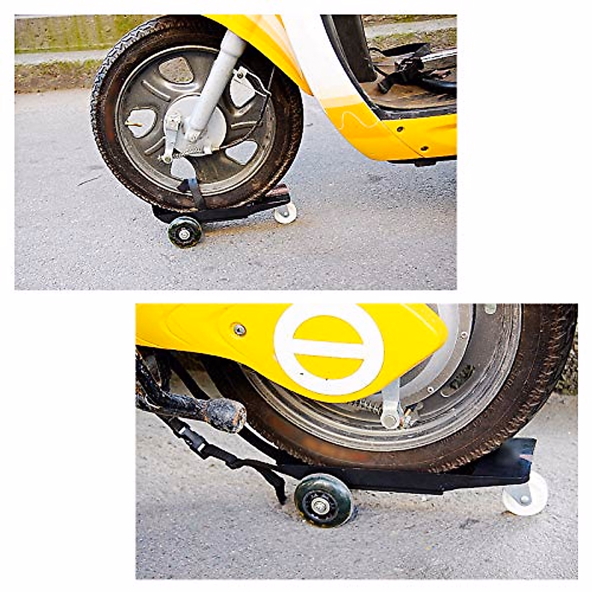 Pearlead ABS Tri-Dolly Motorcycle Wheel Moving Dolly with Fixed Belt Straps 330-lb Load Capacity