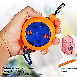 Retractable Camping Clothesline, Adjustable Travel Laundry Rope, Heavy Duty Washing Line with 20 Clothespins & 10 Stoppers for Indoor/Outdoor, Camping, Travel, Courtyard, 26ft