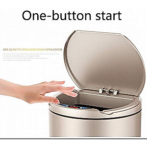 JLDN 12L/3Gallon Touchless Automatic Trash Can Smart, Kitchen Trash Binwith Lid Motion Sensor Garbage Can High-Capacity Waste Dust Bin Adjustable,Gold