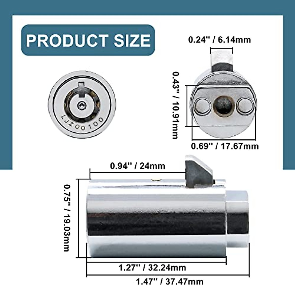 Kemcatui 5PCS Vending Machine Lock, Soda Machine Locks with Keyed Alike, Candy Vending Machine Lock Snack Machine Lock Tubular Keyway